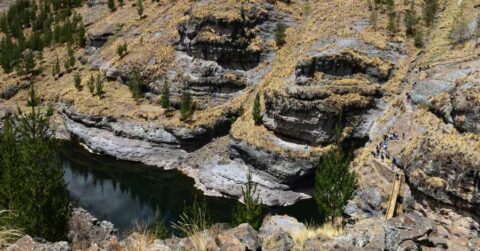 Q'eswachaka bridge, the last Inca rope bridge of the world